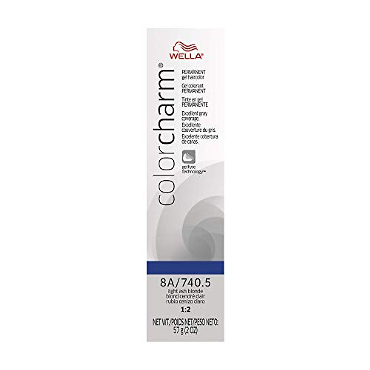 WELLA colorcharm Permanent Gel Hair Color for Gray Coverage, 8A Light Ash Blonde, 2 oz