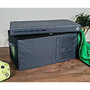 Ukonic Xbox Series X Logo Collapsible Storage Bin Chest with Lid | Fabric Basket Container with Handles, Cubby Cube Closet Organizer | Video Game Gifts And Collectibles | 24 x 12 Inches
