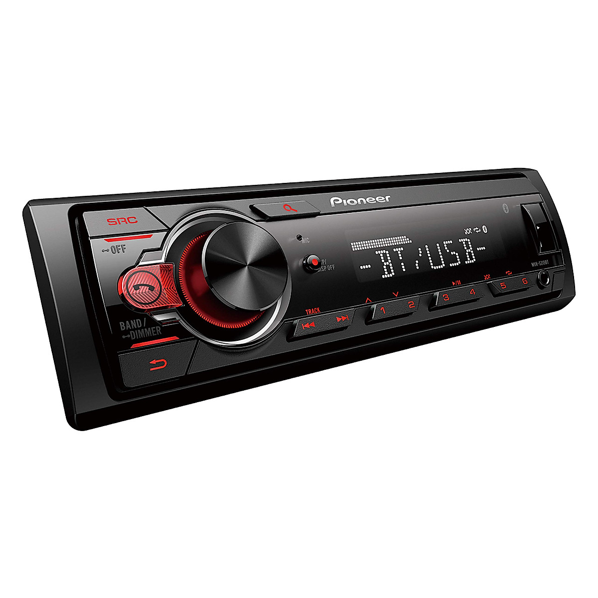 Pioneer Single Din Built-In Bluetooth, MIXTRAX, USB, Auxiliary, Pandora, Spotify, iPhone, Android and Smart Sync App Compatibility Car Digital Media Receiver / Includes Alphasonik Earbuds