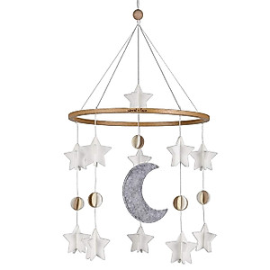 Sorrel + Fern Baby Crib Mobile (Moon, Stars & Planets) - Nursery Decor Ceiling Mobile or Crib Mobile for Boys & Girls