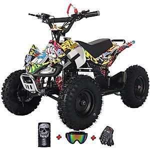 X-PRO Thunder 40 ATV 4 Wheelers 40cc ATV Quads Quad with Gloves, Goggle and Face Mask (Hip Hop)