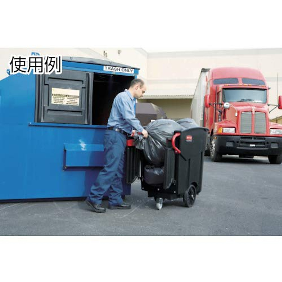 Rubbermaid Commercial Executive Series Mega Brute Waste Collection Cart, 120-Gallon, Black (9W7300BLA)