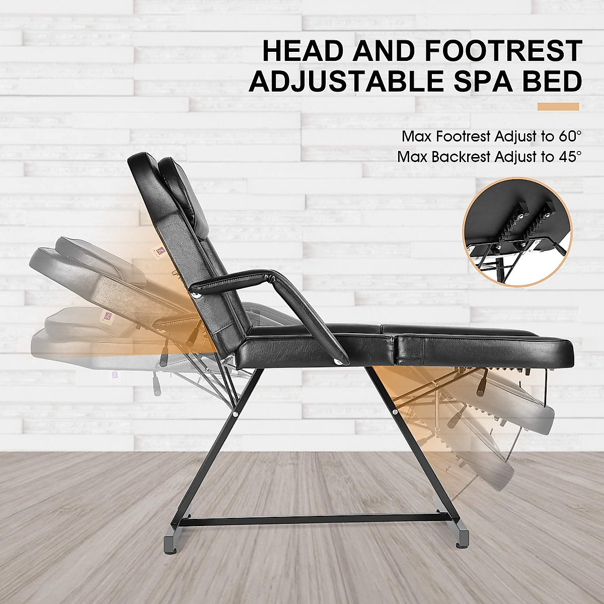 Artist hand Facial Bed Massage Table Adjustable Tattoo Chair W/Free Barber Bed Spa Chair Salon Massage Equipment Tattoo Bed Salon Chair with Tattoo Stool