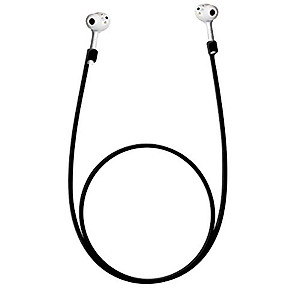 kwmobile Strap Compatible with Huawei FreeBuds - Silicone Cord Holder for Wireless Earphones - Black