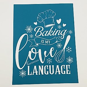 MANGOUSONG Screen Printing Kit,22x28cm Baking is My Love Language Mesh Screen Stencils Self-Adhesive Silk Screen Printing Stencil for Canvas Bag Washable