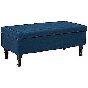 Christopher Knight Home Chantelle Fabric Storage Ottoman, Navy Blue