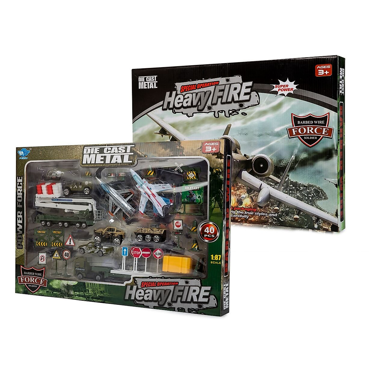 Big Daddy Die-Cast Metal Special Operations Heavy Fire Kids Toy Military Air Craft Play Set Over 40 Pieces Included in This Imaginary War Zone