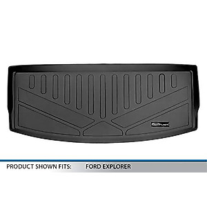 SMARTLINER All Weather Custom Cargo Trunk Liner Floor Mat Behind 3rd Row Black Compatible with 2020-2023 Compatible with Ford Explorer