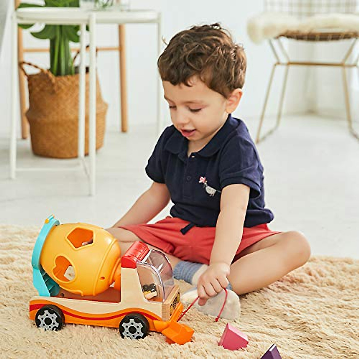 TOP BRIGHT Wooden Shape Sorter Toys for Toddlers Learning Sort and Match for 2 Year Old