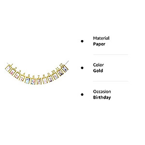 Baby First Birthday Banner, 1st Birthday Decorations, Recording Baby From 1 To 12 Month Growth Photo Supplies, Gold Glitter First Birthday Party Sign Bunting