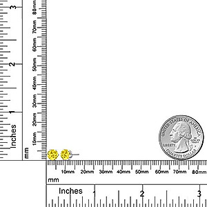 Gem Stone King 6MM Canary Yellow Round Cubic Zirconia CZ Post with Friction Back Stud Earrings For Women (3.00 Cttw, Round 6MM)