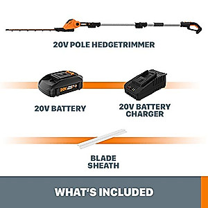 Worx WG252 20V Power Share 2-in-1 20" Cordless Hedge Trimmer (Battery & Charger Included)