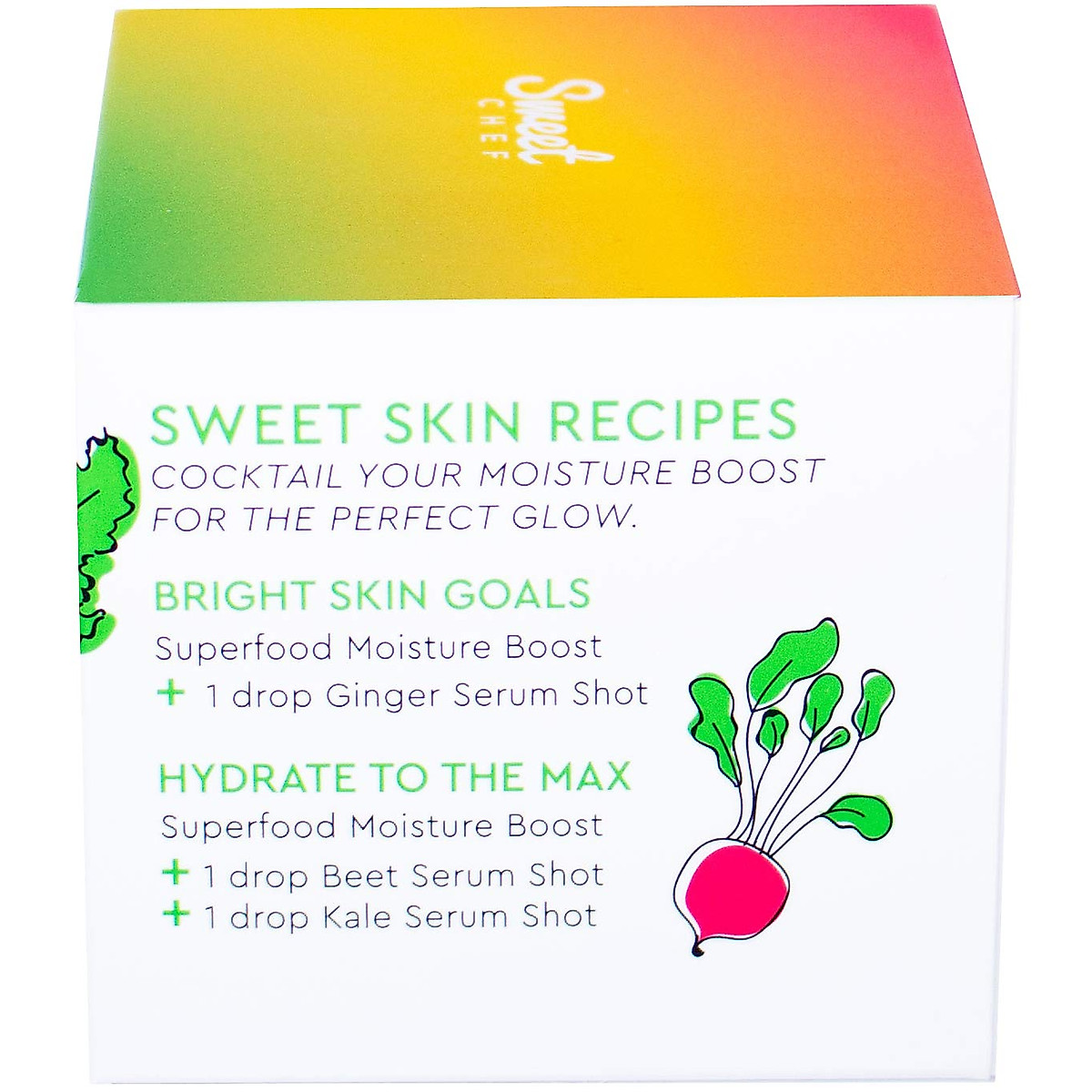 Sweet Chef Superfood + Vitamins Moisture Boost - Ginger & Vitamin C Brightening Moisturizer for Radiant Youthful Skin - Hydrating Kale & Hyaluronic Acid + Pore Refining Beet Face Moisturizer (50ml)