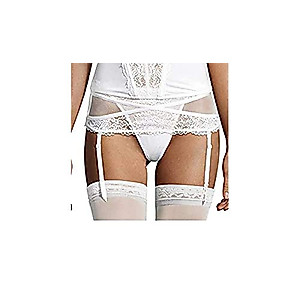 Maidenform Super Sexy Floral Lace Garter Belt MFB102 White Medium