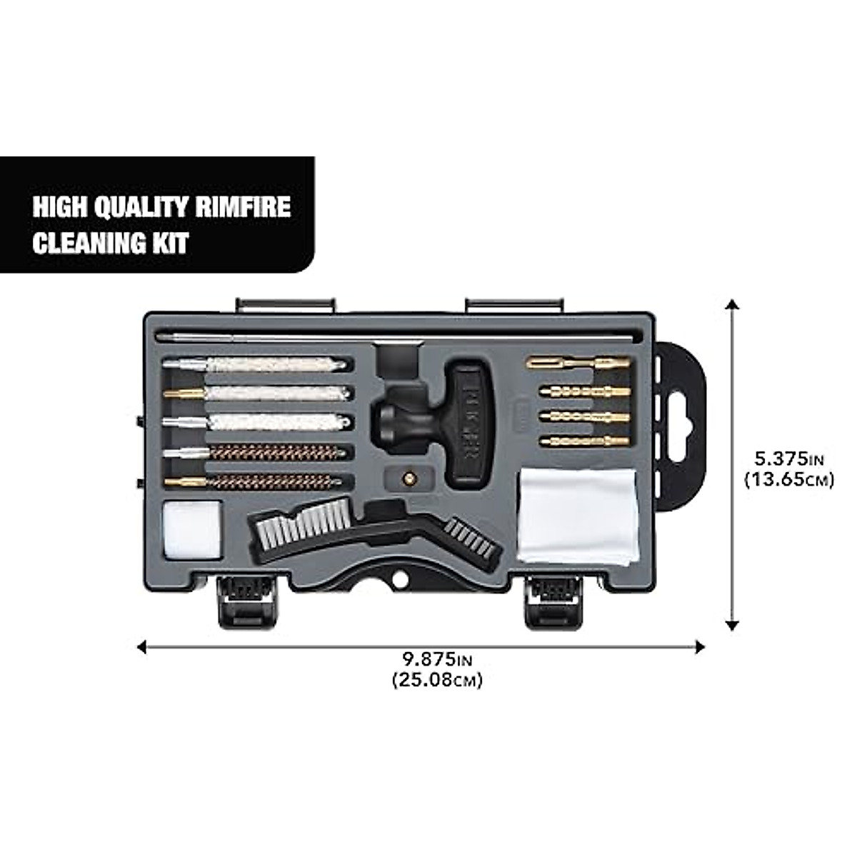 Allen Company Ruger Rimfire .22 Cal Rifle and Handgun Cleaning Kit with Case - Pistol Cleaner - 16-Piece - Gun Accessories for Men and Women,Grey