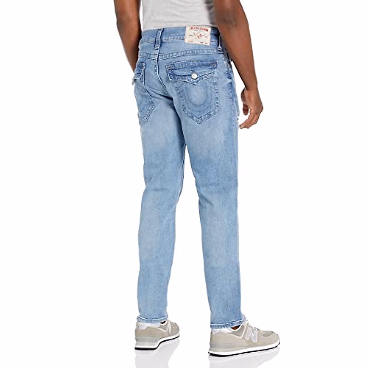 True Religion mens Geno Flap Sn Jeans, Ashley Light Wash With Rips, 38W x 34L US