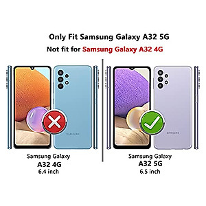 YZOK for Galaxy A32 5G Case,Samsung A32 5G Case, with HD Screen Protector,[Military Grade] Ring Car Mount Kickstand Hybrid Hard PC Soft TPU Shockproof Protective Case for Samsung Galaxy A32 5G (Red)