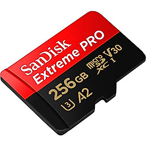 SanDisk 256GB Extreme Pro Durable, Captures 4K UHD Video, 200MB/s Read and 140MB/s Write microSD UHS-I Card for Recording Outdoor Adventures and Weekend Trips