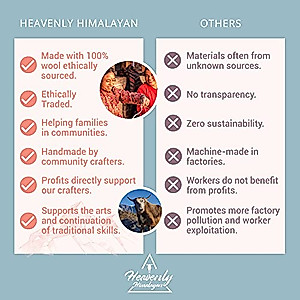 HEAVENLY HIMALAYAN Head Band - 100% Handmade, Soft Nepal Wool - Support Moms in Ethically Made Business - Thick Extra Wide Winter & Summer Fabric Ear Warmers Headbands for Women - Black Head Wrap