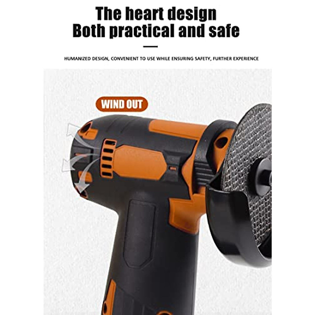 Weytoll 12V Cordless Brush Angle Grinder Kit, Grinding Disc 3/76mm, 19500rpm Electric Grinding Tool Mini Grinder Handheld Cutter with 2pcs 12V1300mAh Batteries and 6 Cutting Discs, Orange