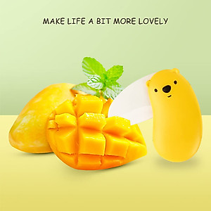 lvoku Mini Fruit Vegetable Ceramic Knife,Little Portable Folding Knives,Fruit Paring Tool,Thanksgiving Day,Christmas Gift,Unique Cute Yellow Bear Gift Ideas for Man Women Mom