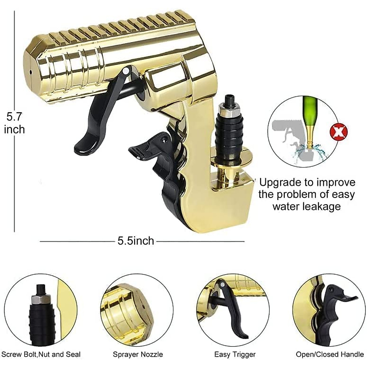 SIULAS Champagne Gun, 4th Generation Upgraded Beer Gun Shooter, Adjustable Champagne Spray Gun, for All Kinds of Bachelorette Parties, Birthdays, Celebrations (g6)