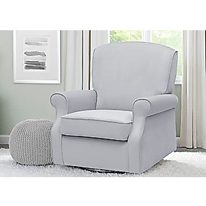 Delta Children Oakley Nursery Glider Swivel Rocker Chair, Dolphin Grey Velvet