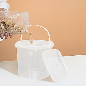 Freezer Storage Containers with Lids and Handle, 300ml Clear Plastic Storage Bucket Containers, Clear Storage Case Ice Cream Bucket Meal Prep Containers for DIY Art Craft, Pigment, Small Tools,50 Pack