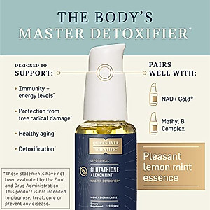 Quicksilver Scientific Liposomal Glutathione - Superior Absorption Oral Glutathione Supplement for Detox & Immune Support - 100 mg of Liquid Glutathione, Gluten Free & Non-GMO (1.7 fl oz)
