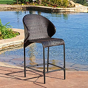 Christopher Knight Home CKH Outdoor Wicker Bistro Bar Set with Ice Pail, 5-Pcs Set, Multibrown