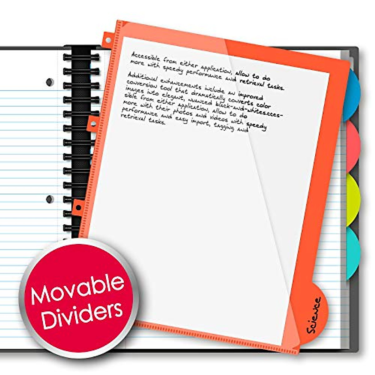 iScholar iQ 5-Subject Poly Cover Wirebound Notebook, College Ruled, 11 x 8.5 Inch Sheet Size, 200 Sheets, Cover Color May Vary (59906)