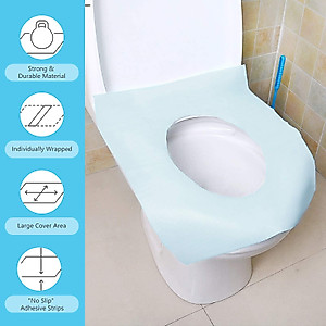 30 Pack Toilet Seat Cover, Travel Toilet Seat Covers (15.8×23.6 inch), Individually Wrapped Portable Extra Large Waterproof Toilet Covers for Travel, Office, Public Places