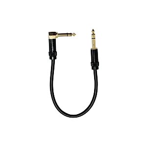 Audio 2000s E26101 1/4" TRS Right Angle to 1/4" TRS 1 Feet Cable