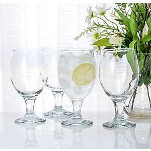 Red Co. Belluno Classic Clear Glasses for Water, Juice, Liquor - Wine Goblets - Set of 6 (13.5 Ounces)