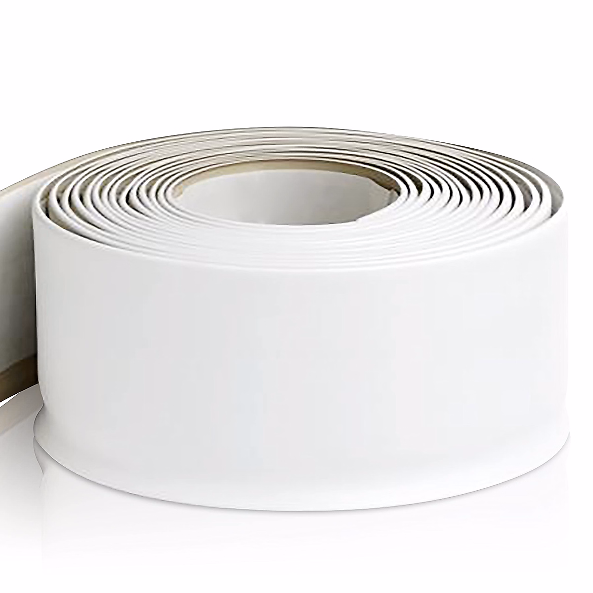 Proflex White Vinyl Trim 6 in X 20 ft - Peel and Stick Wall Base with Toe Kick