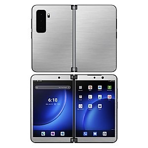 MIGHTY SKINS Skin Compatible with Microsoft Surface Duo 2 - Cold Steel | Protective, Durable, and Unique Vinyl Decal wrap Cover | Easy to Apply, Remove, and Change Styles | Made in The USA