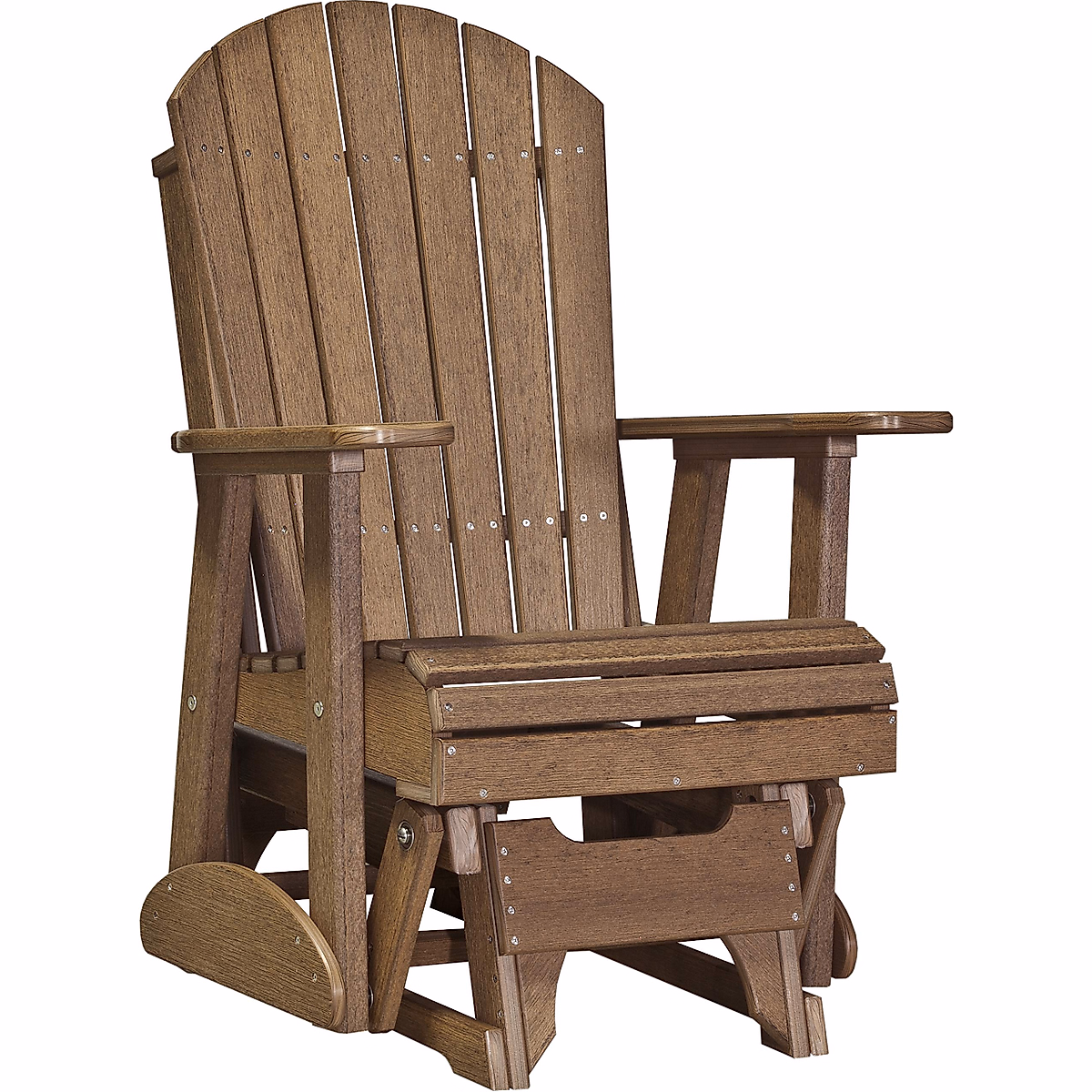 LuxCraft 2' Adirondack Glider Chair, Outdoor Glider Chair, Outdoor Glider Rocking Chair, Patio Glider Chair, Glider Chair Outdoor (Antique Mahogany)