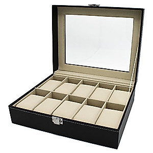 Custom Monogrammed Jewelry Box & Organizer - Personalized and Engraved Bridesmaid Accessories Gift for Mom, Wife, Her (Black)