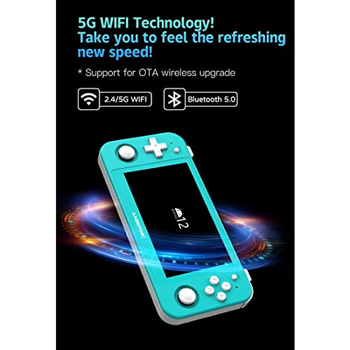 RG505 Android 12 Handheld Game Console 4.95-inch OLED Touch Screen with Unisoc Tiger T618 Built-in 128G TF Card Have 3170+ Games