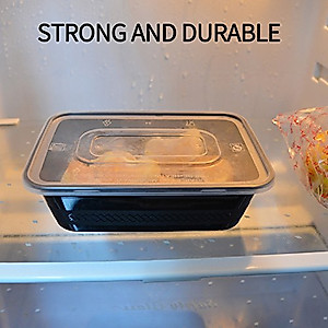 HOMEE Meal Prep Containers 50 Pack/ 26 oz Reusable Food Storage Containers Bento Lunch Box with Lids Made of Plastic, Stackable, Microwavable, Freezer and Dishwasher Safe Use