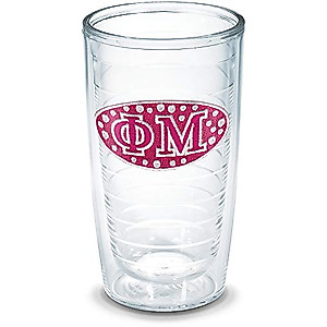 Tervis Sorority - Phi Mu Made in USA Double Walled Insulated Tumbler Travel Cup Keeps Drinks Cold & Hot, 16oz - No Lid, Clear
