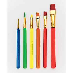 Faber-Castell Triangular Paint Brush Set - 6 Assorted Sizes - Paintbrushes for Kids