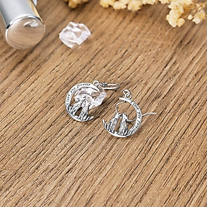 Wolf Earrings 925 Sterling Silver Wolves Dangle Earrings Hypoallergenic Wolf Jewelry Gifts for Women