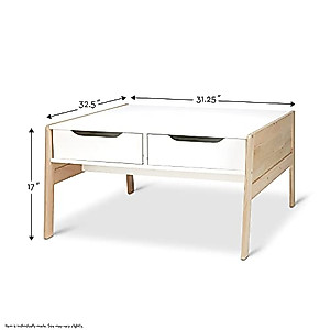 Melissa & Doug Wooden Art & Activity Table with Bins - Wooden Kids Activity Table, Kids Art Table With Storage,White