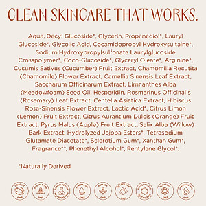 InstaNatural Glycolic Acid Cleanser Face Wash for Women & Men, Gently Exfoliating, Pore Minimizer, Anti Aging, Blackhead Remover, Acne Facial Treatment with Botanical Extracts, 6.7 Fl Oz