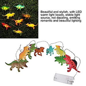 Battery Operated String Lights, Romantic Decorations Warm White Light LED Dinosaur String Lights IP43 Waterproof for Homes for Children for Gardens