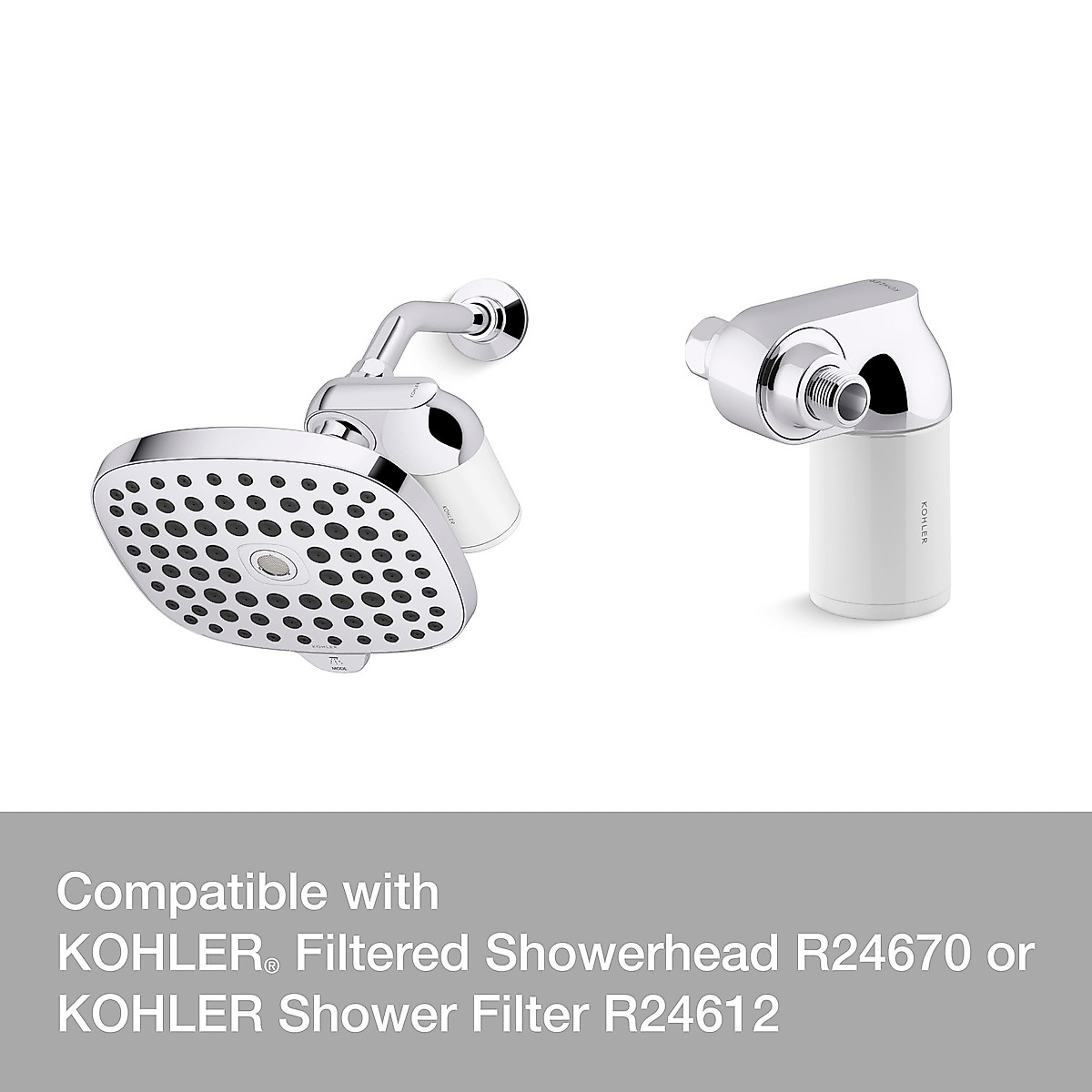 KOHLER R24162-NA Aquifer Shower Filter Replacement for The KOHLER Aquifer Filtered Showerhead, Showerhead Filter for Skin and Hair, One Filter Cartridge