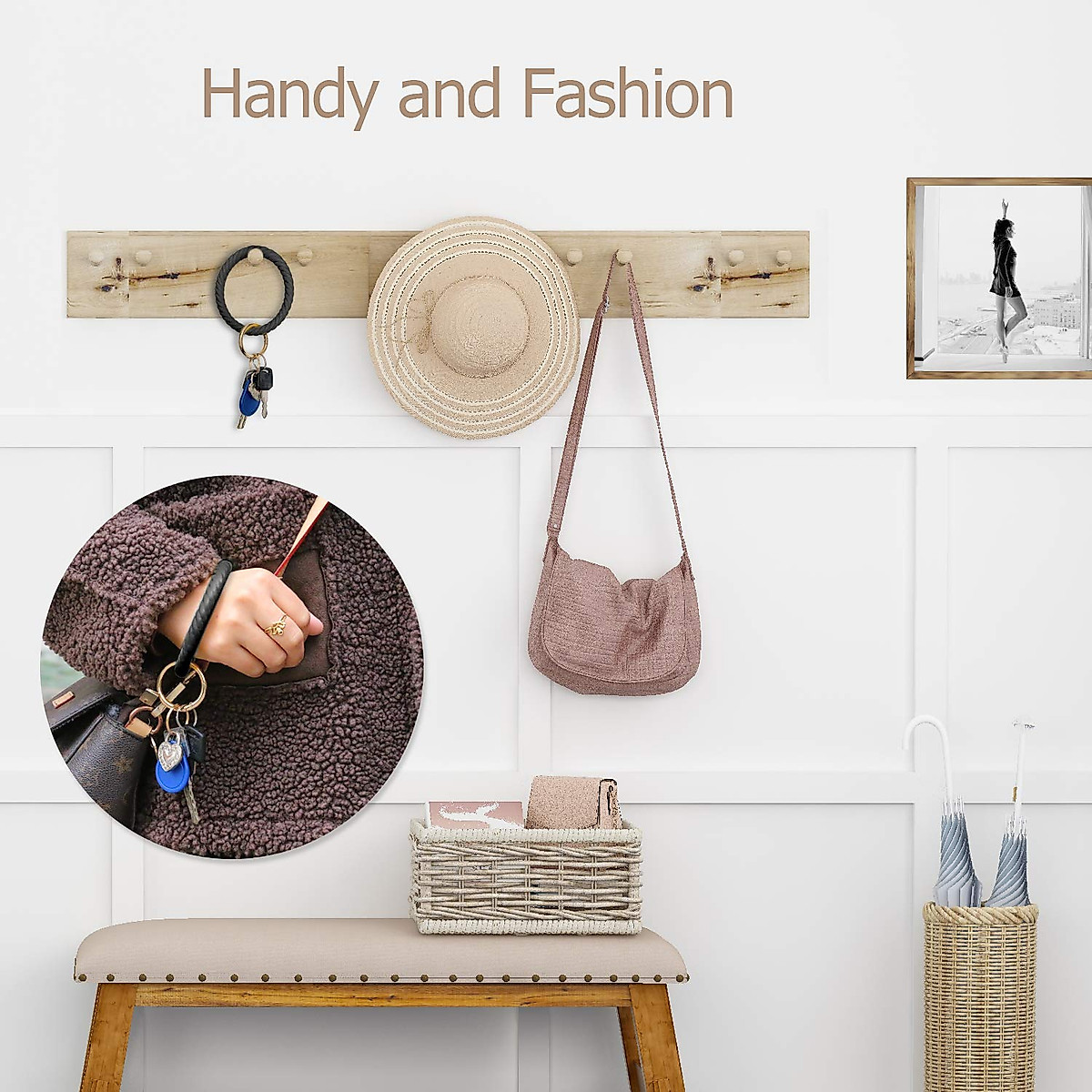 Idakekiy Key Chain, Silicon Wristlet Keychain Bangle Keyring Bracelet Holder for Women Girl