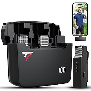 TikTalkPro Wireless Lavalier Microphone for iPhone - 2 Pack 2.4Ghz Mic, Audio w/Noise Canceling - Long Range Up to 175ft - Easy to Use for Video Recording, Podcast