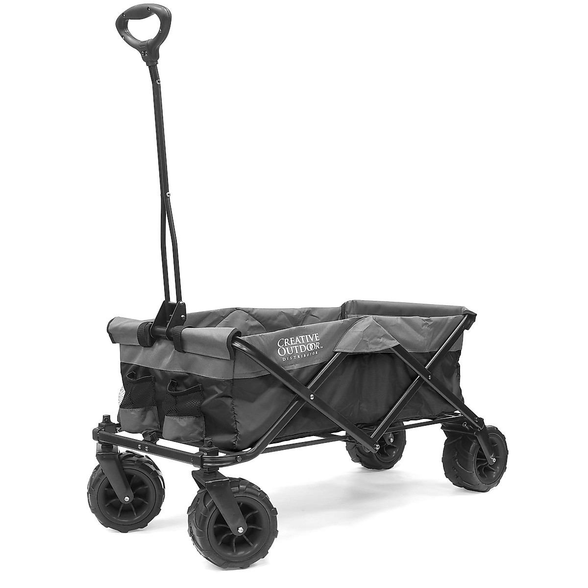 Creative Outdoor Push Pull Hauler Wagon for Kids, 200lbs Weight Capacity, All-Terrain Collapsible and Portable Folding Cart, Beach, Park, Garden, Camping & Tailgate